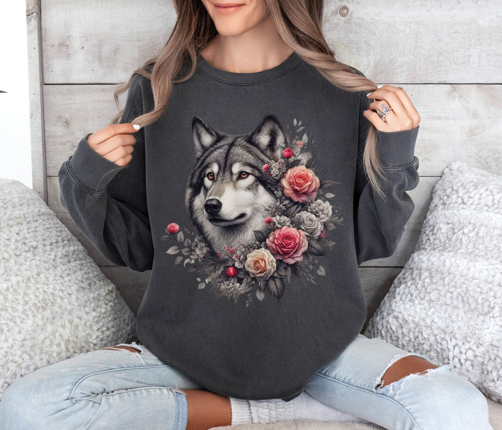 Floral Wolf Sweatshirt – Wolf Mission